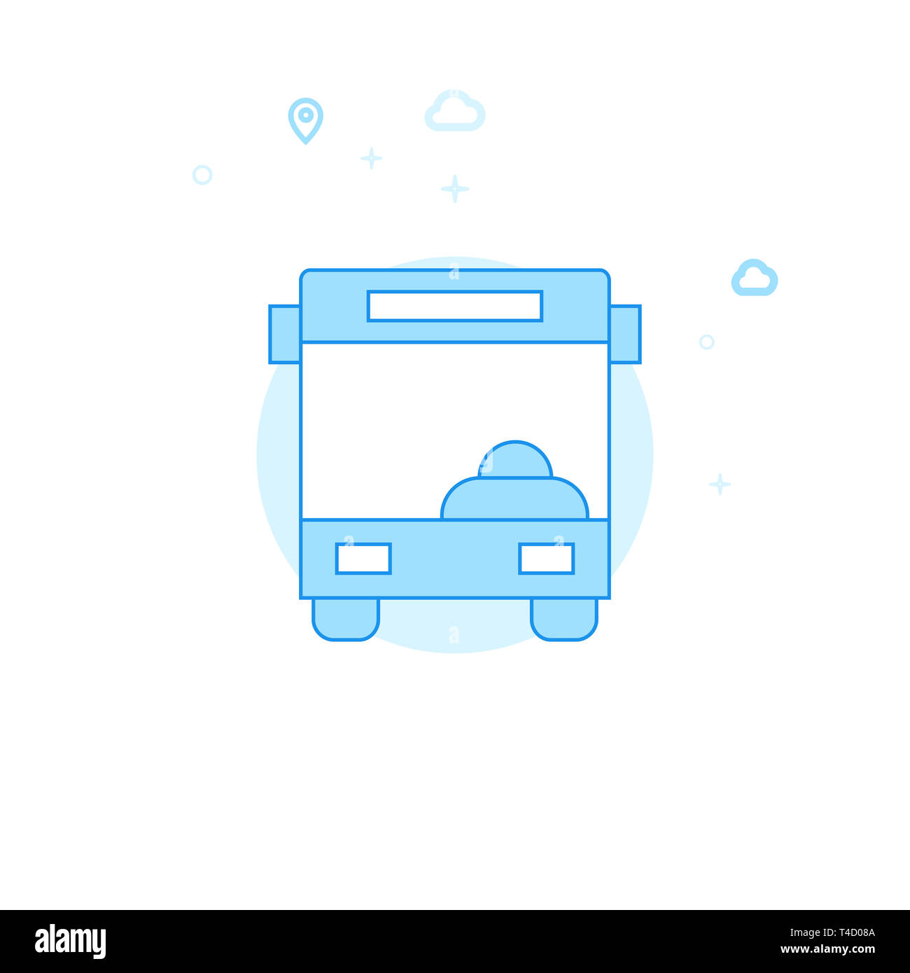 Bus Front View Flat Icon. City, Urban, Public Transport Illustration ...