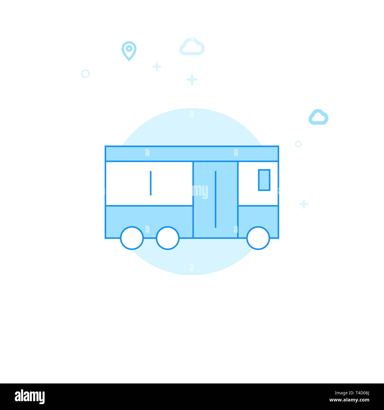 Shuttle Bus Flat Icon. City, Urban, Public Transport Illustration ...