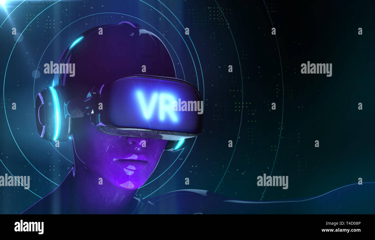 augmented reality, science, vr mixed reality, virtuality - female ...