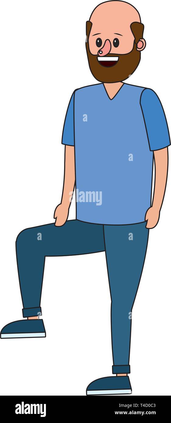 man body right leg raised cartoon vector illustration graphic design ...