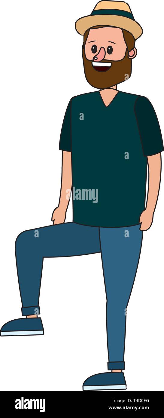 man body right leg raised cartoon vector illustration graphic design ...
