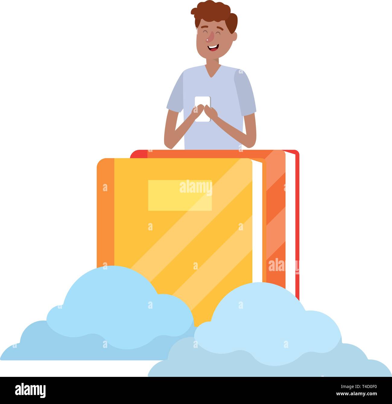 online education man cartoon vector illustration graphic design Stock ...
