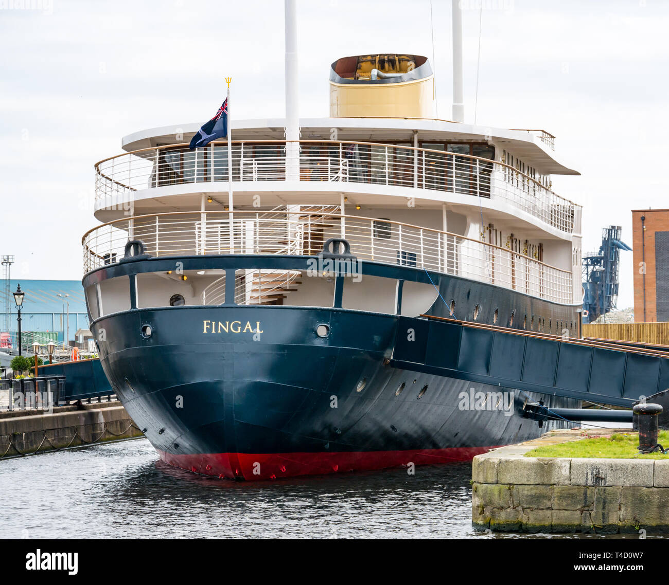 Rear view of Fingal Edinburgh, luxury floating hotel and former ...