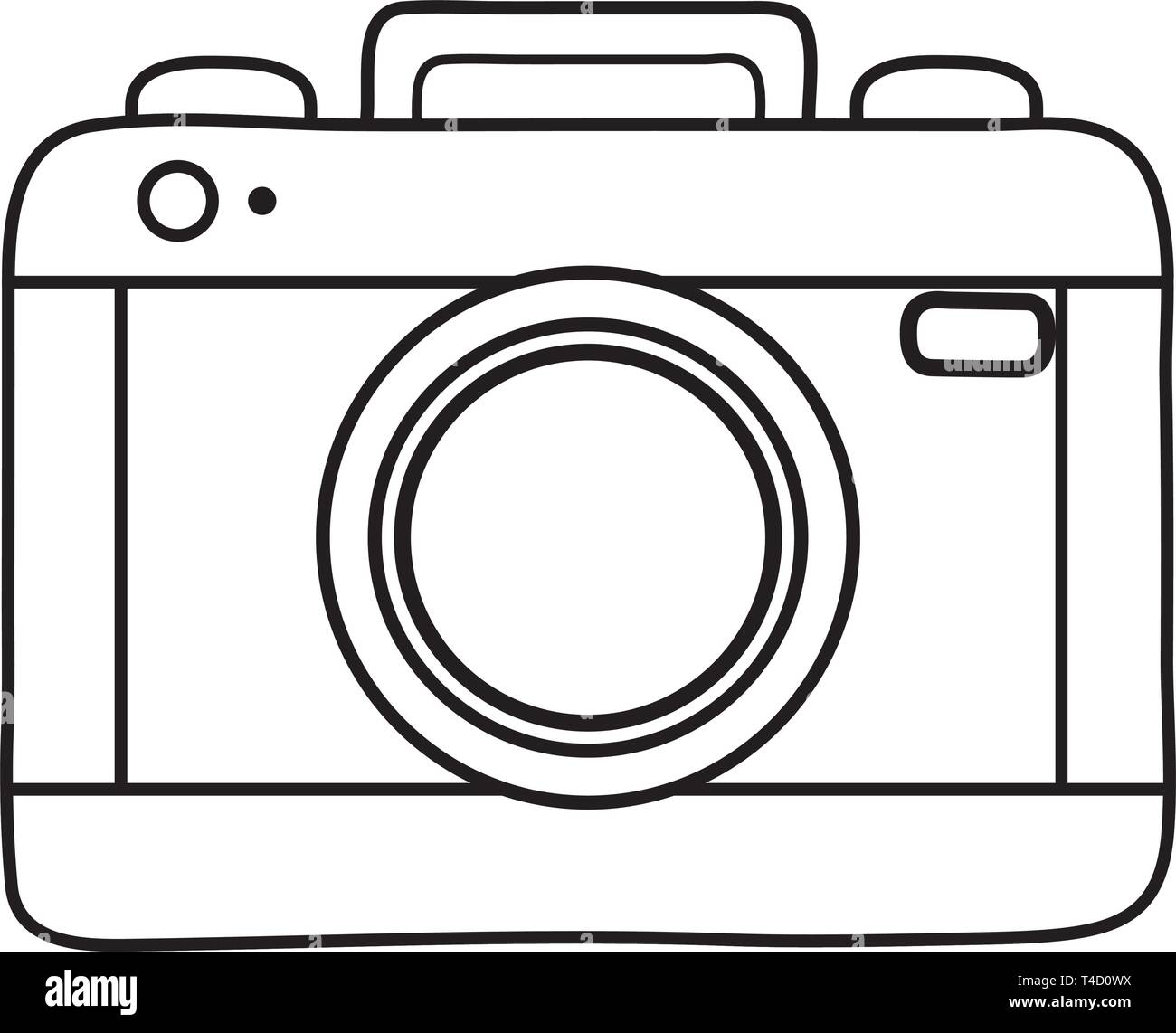 photographic camera icon cartoon black and white vector illustration ...