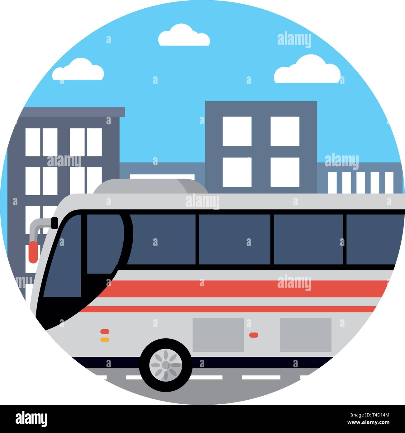 transportation concept bus cartoon vector illustration graphic design ...