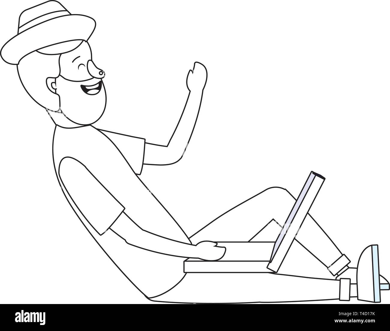 young man lying down cartoon vector illustration graphic design Stock ...