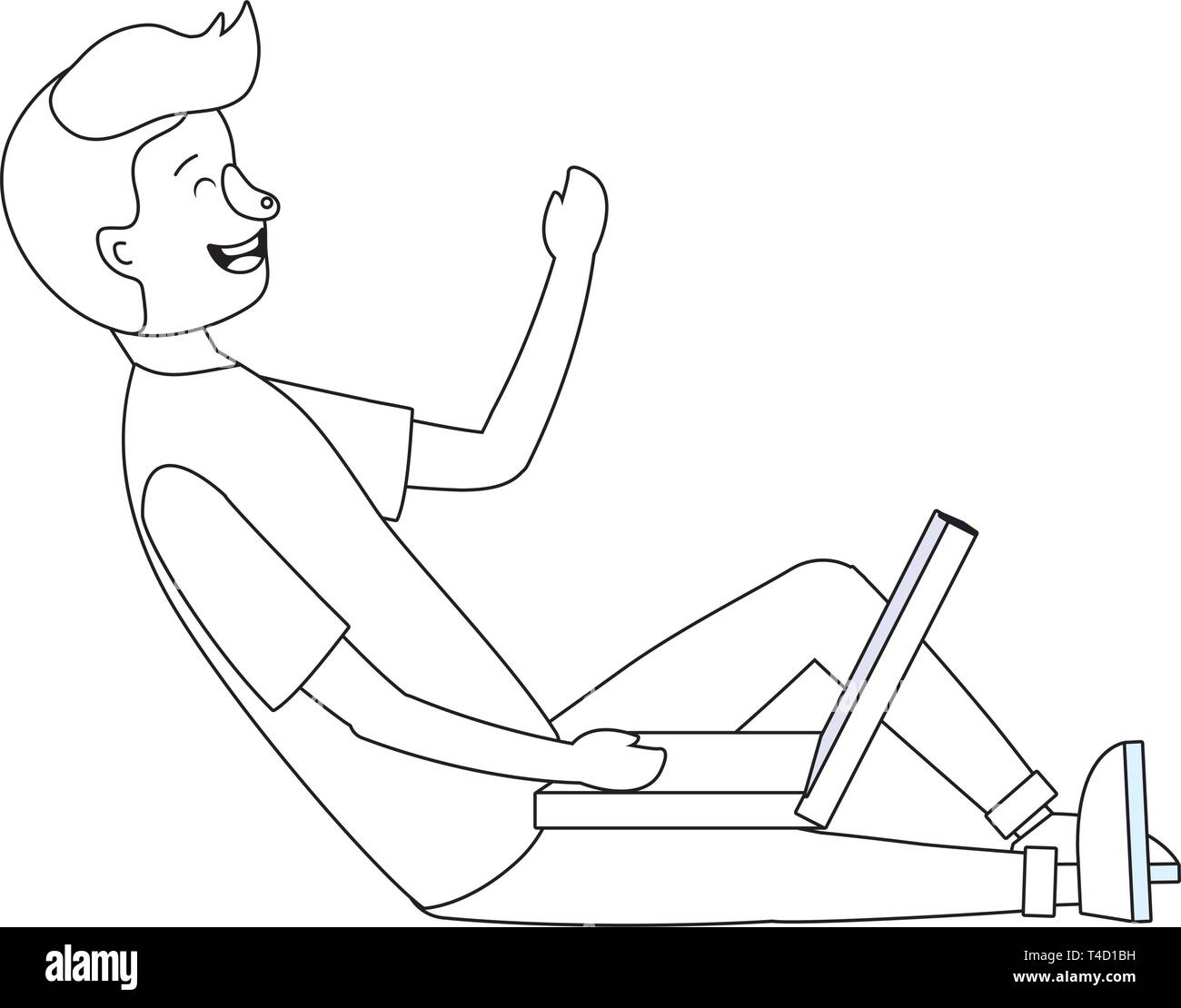 young man lying down cartoon vector illustration graphic design Stock ...