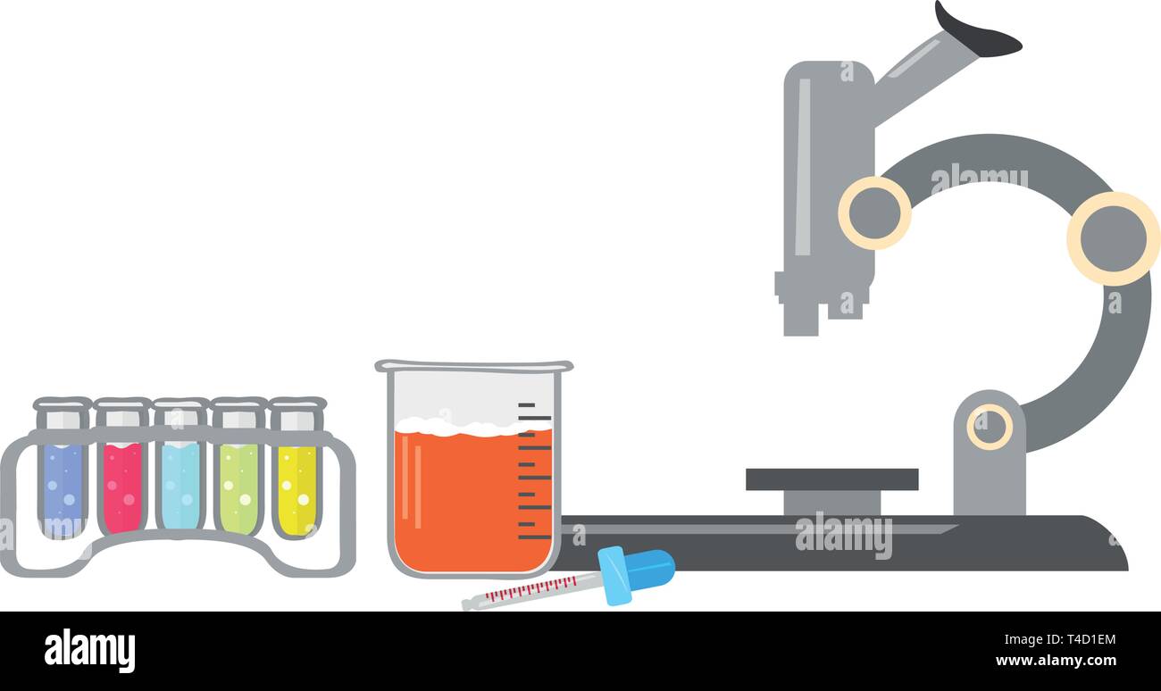Test tube rack with a microscope Stock Vector Image & Art - Alamy