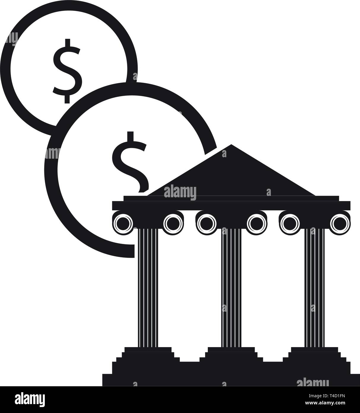 Bank building with a coin icon Stock Vector Image & Art - Alamy