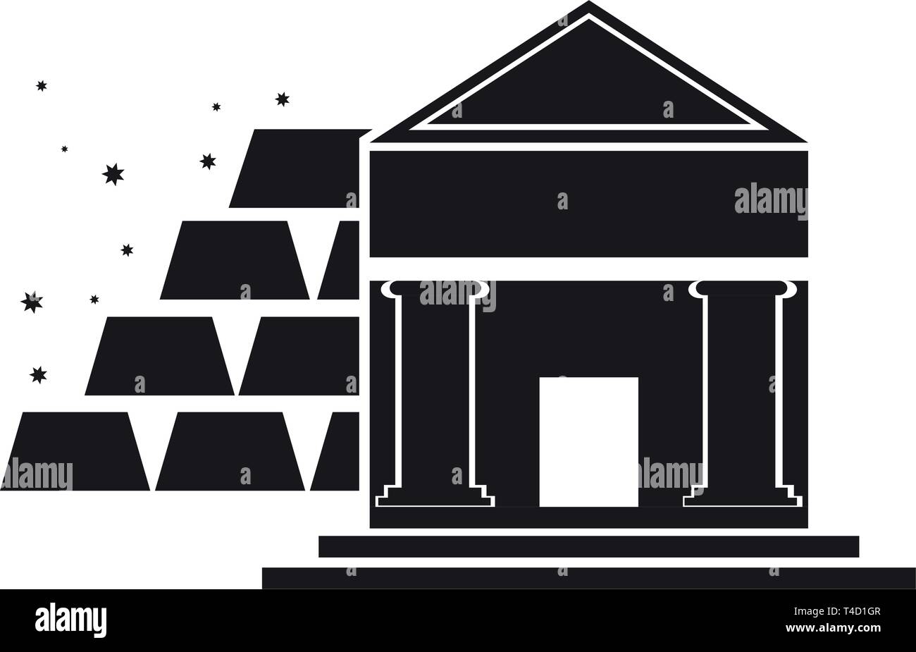 Bank building with golden ingots icon Stock Vector Image & Art - Alamy