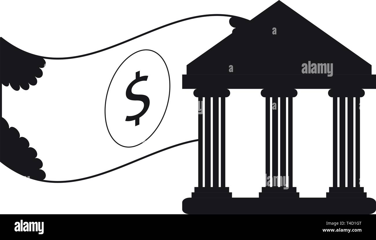 Bank building with a bill icon Stock Vector Image & Art - Alamy