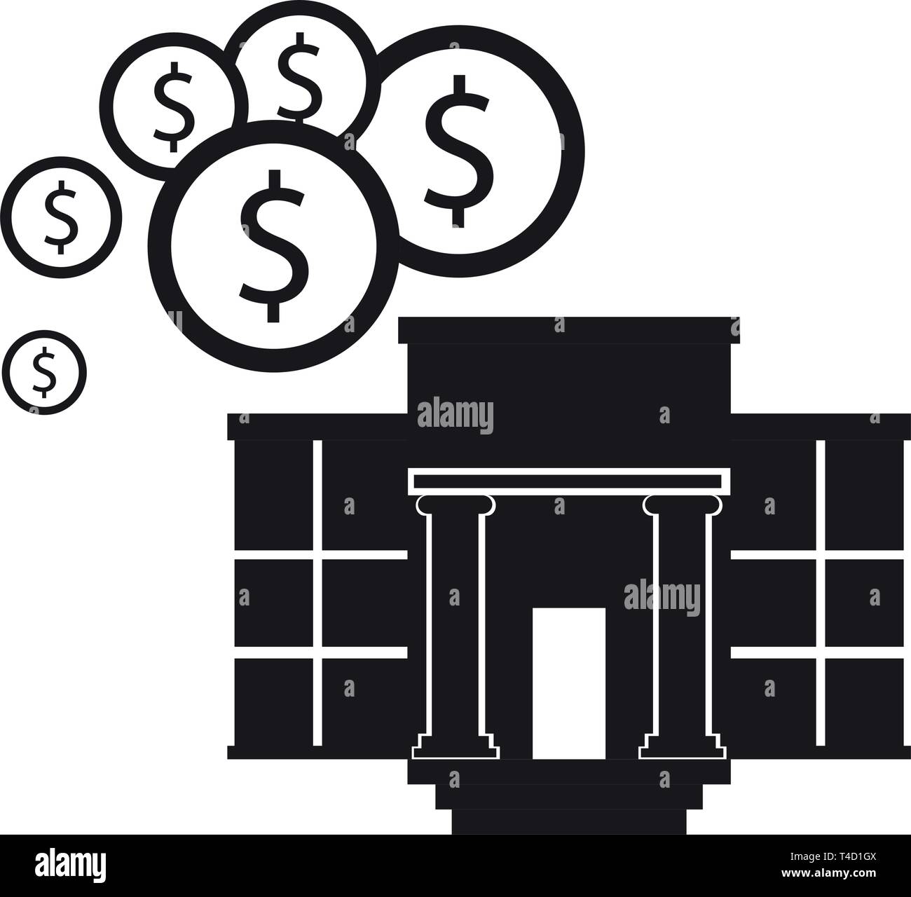 Bank building with a coin icon Stock Vector Image & Art - Alamy