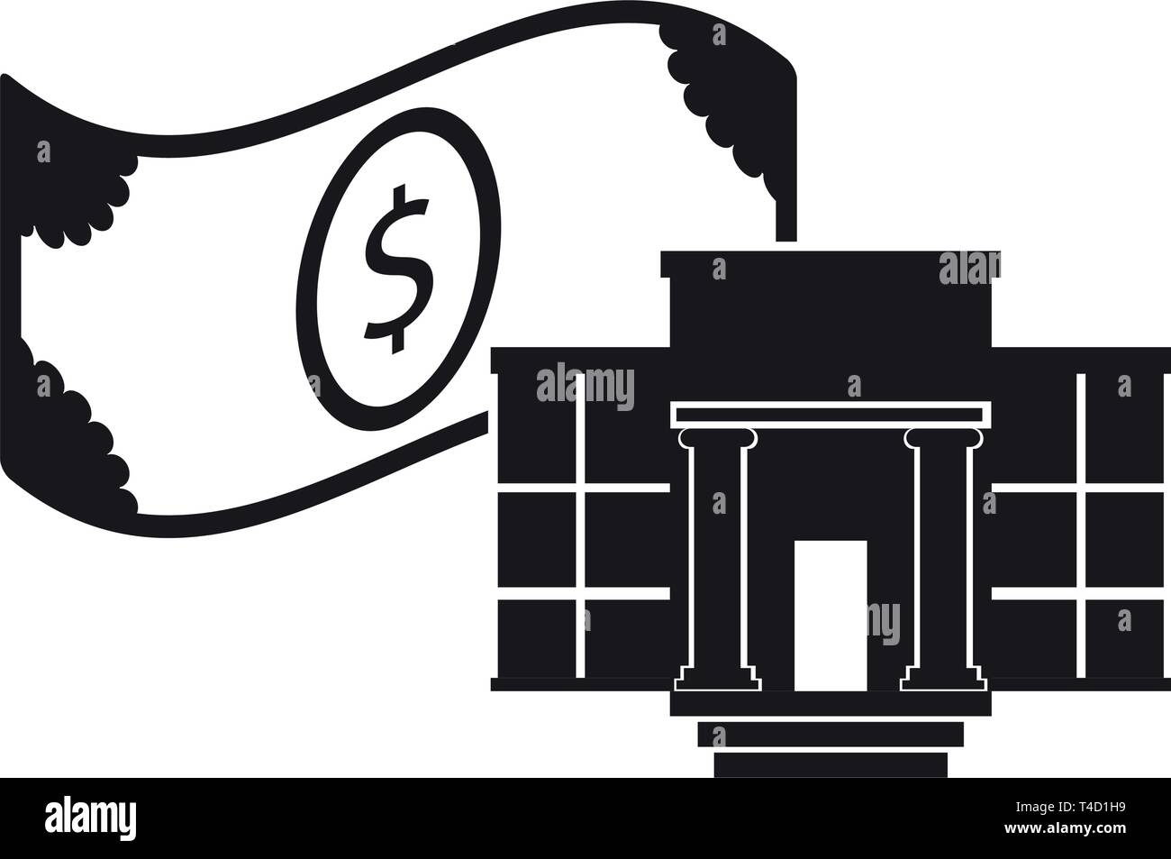 Bank building with a bill icon Stock Vector Image & Art - Alamy