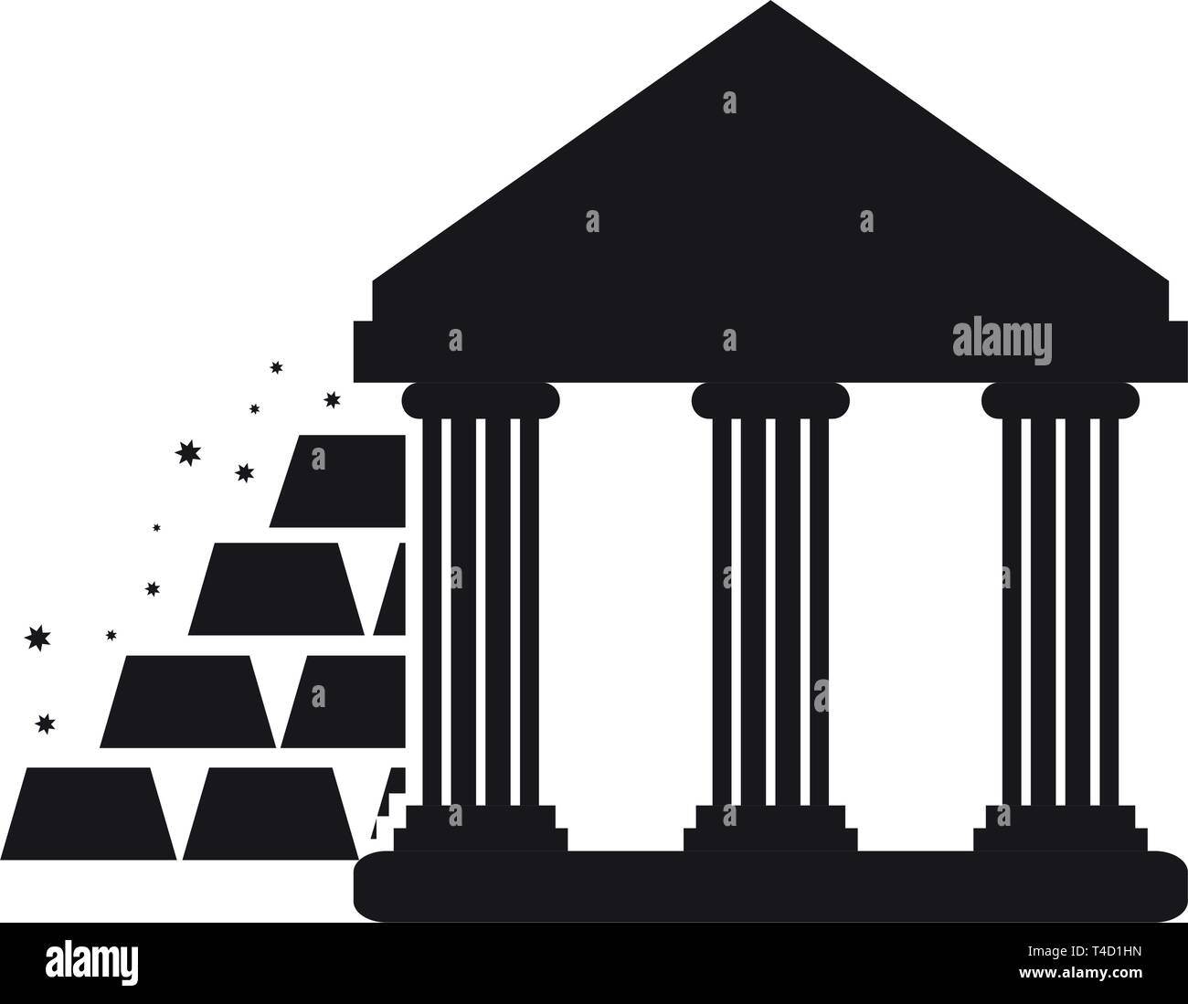 Gold ingots on white background Stock Vector Images - Alamy