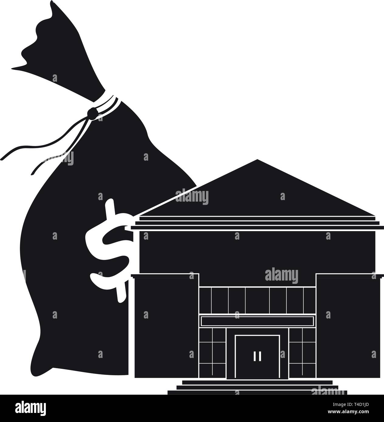 Bank building with a money bag icon Stock Vector Image & Art - Alamy