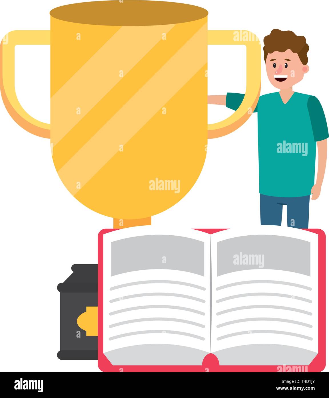 young man studying cartoon vector illustration graphic design Stock ...