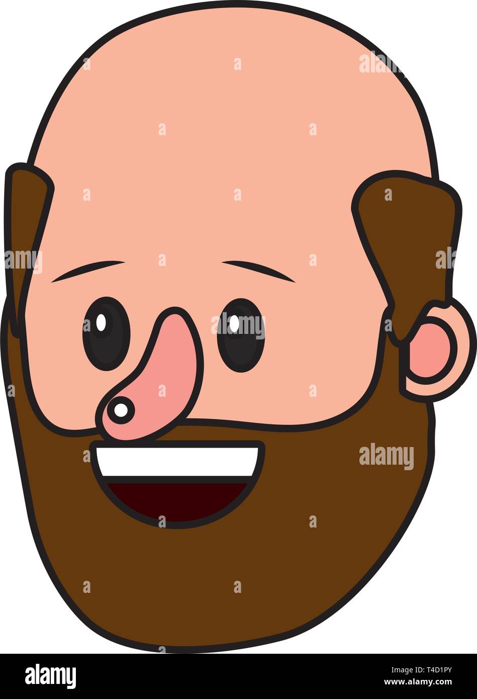 man face with beard cartoon vector illustration graphic design Stock ...