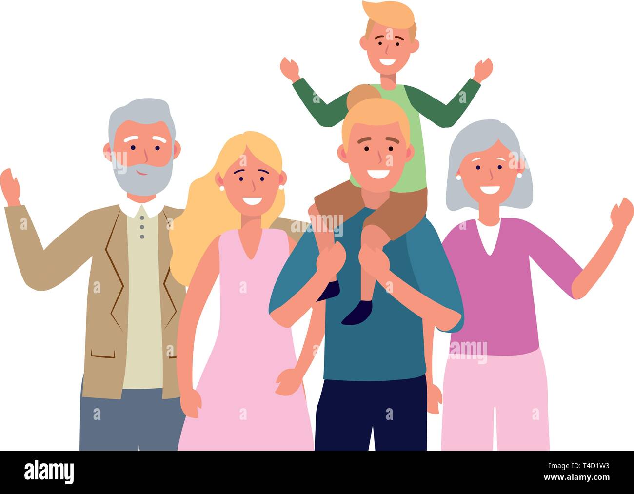 family avatar cartoon character portrait vector illustration graphic ...