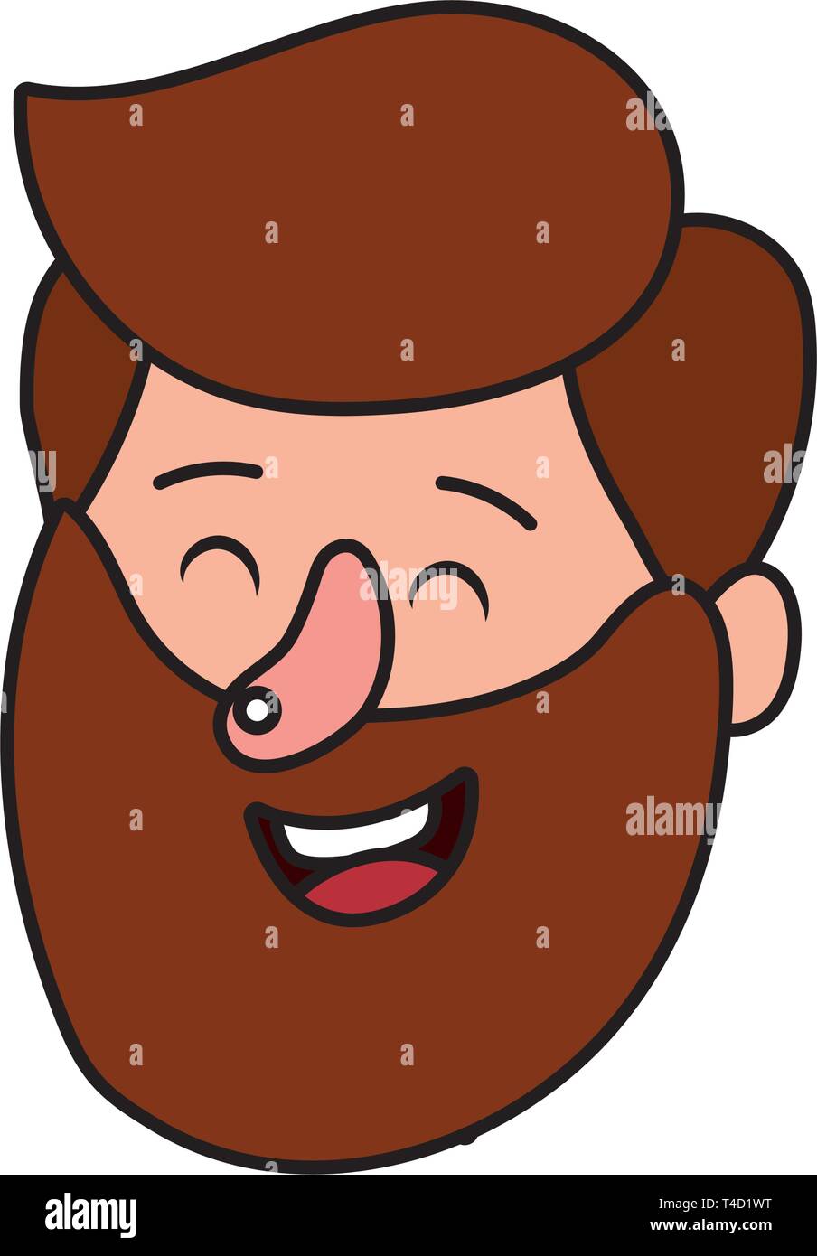 man face with beard cartoon vector illustration graphic design Stock ...