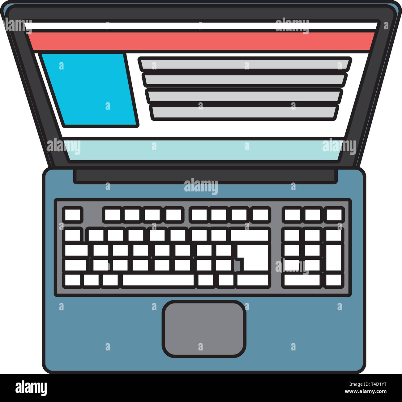 technology device laptop cartoon vector illustration graphic design ...