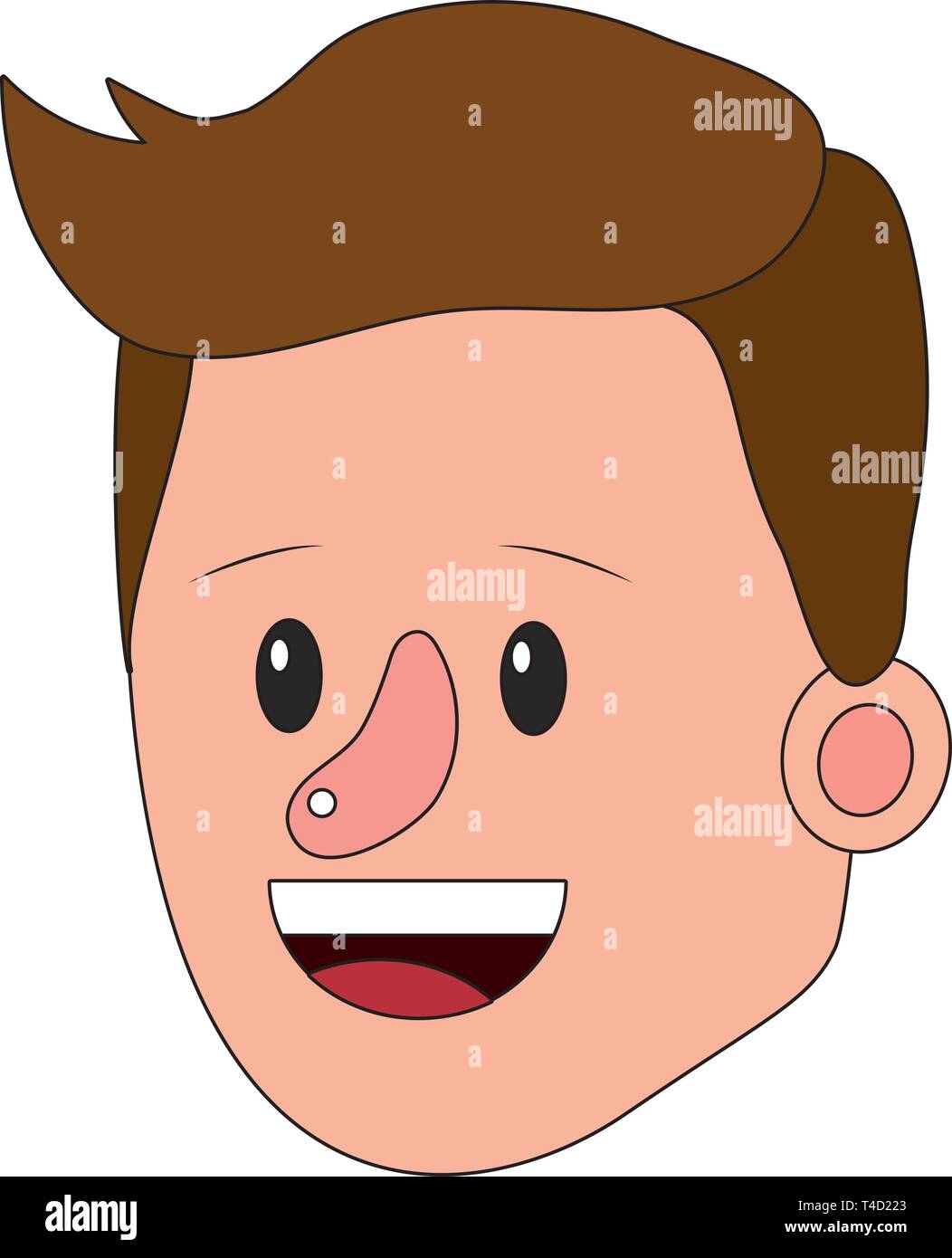 man face smiling cartoon vector illustration graphic design Stock ...