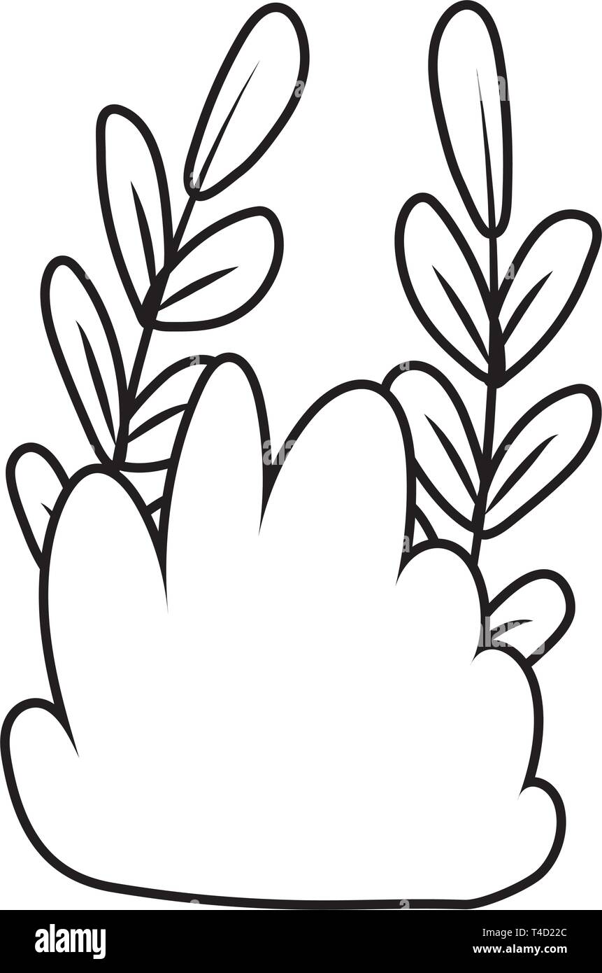 outdoor nature bush cartoon vector illustration graphic design vector ...