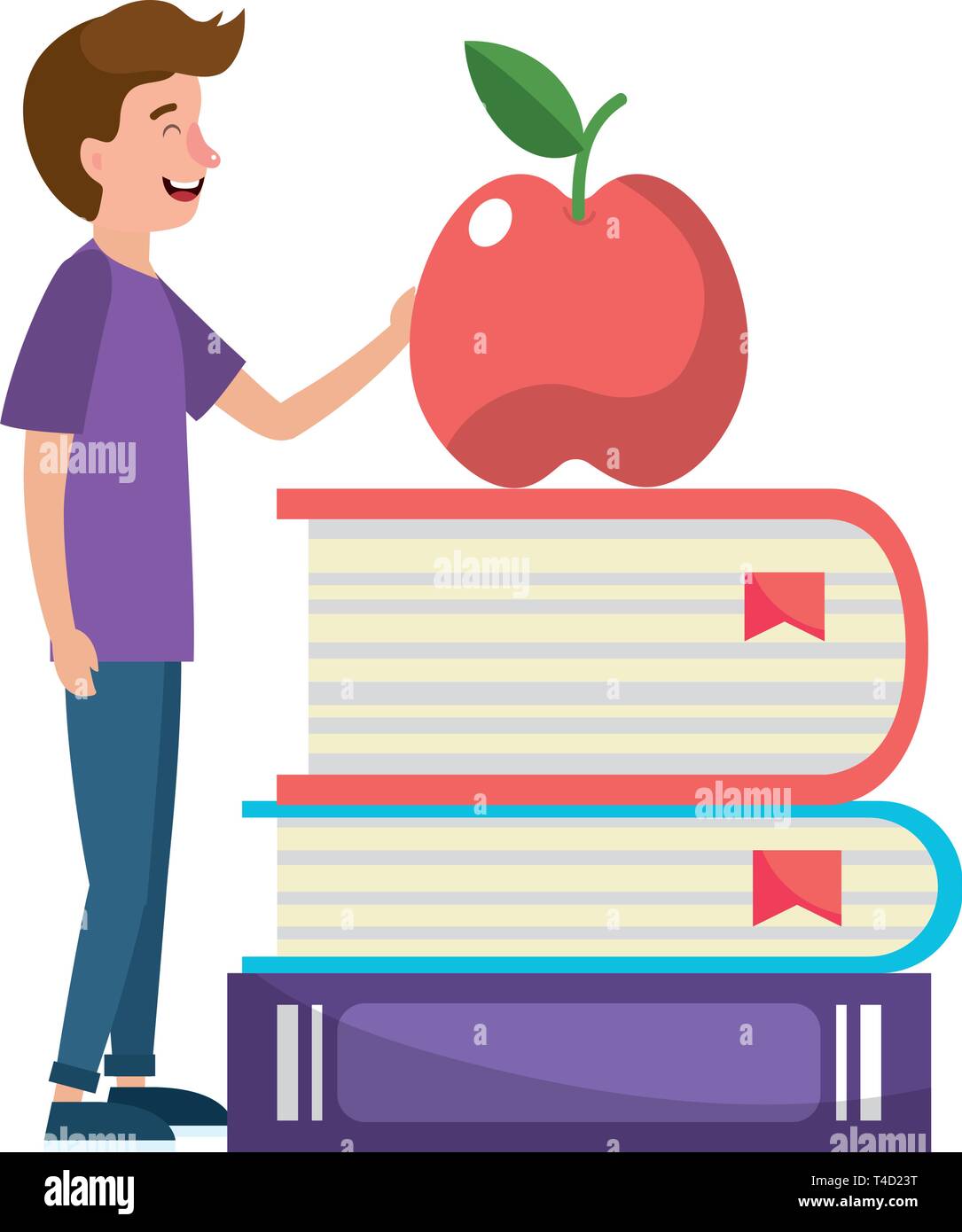 young man studying cartoon vector illustration graphic design Stock ...