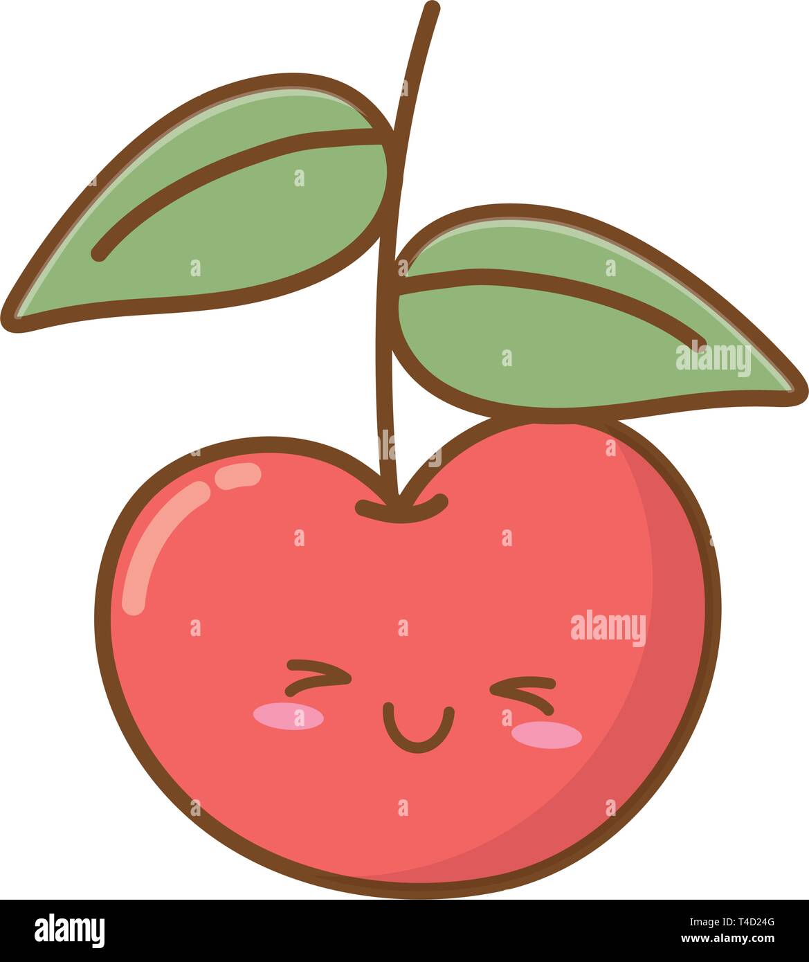smiling cherry icon cartoon vector illustration graphic design Stock ...