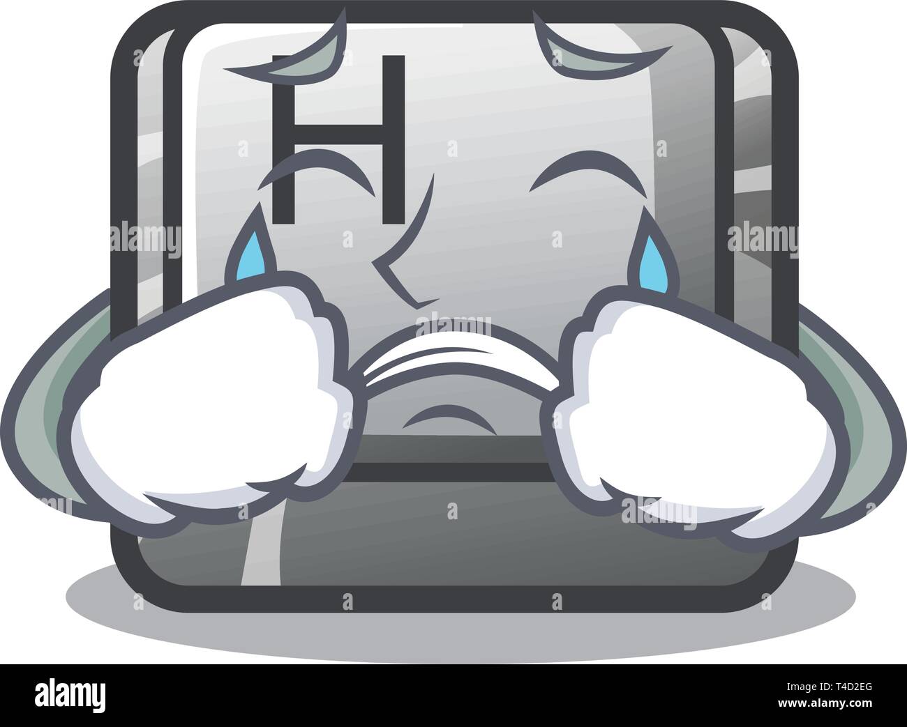 Crying button H isolated with the mascot Stock Vector Image & Art - Alamy