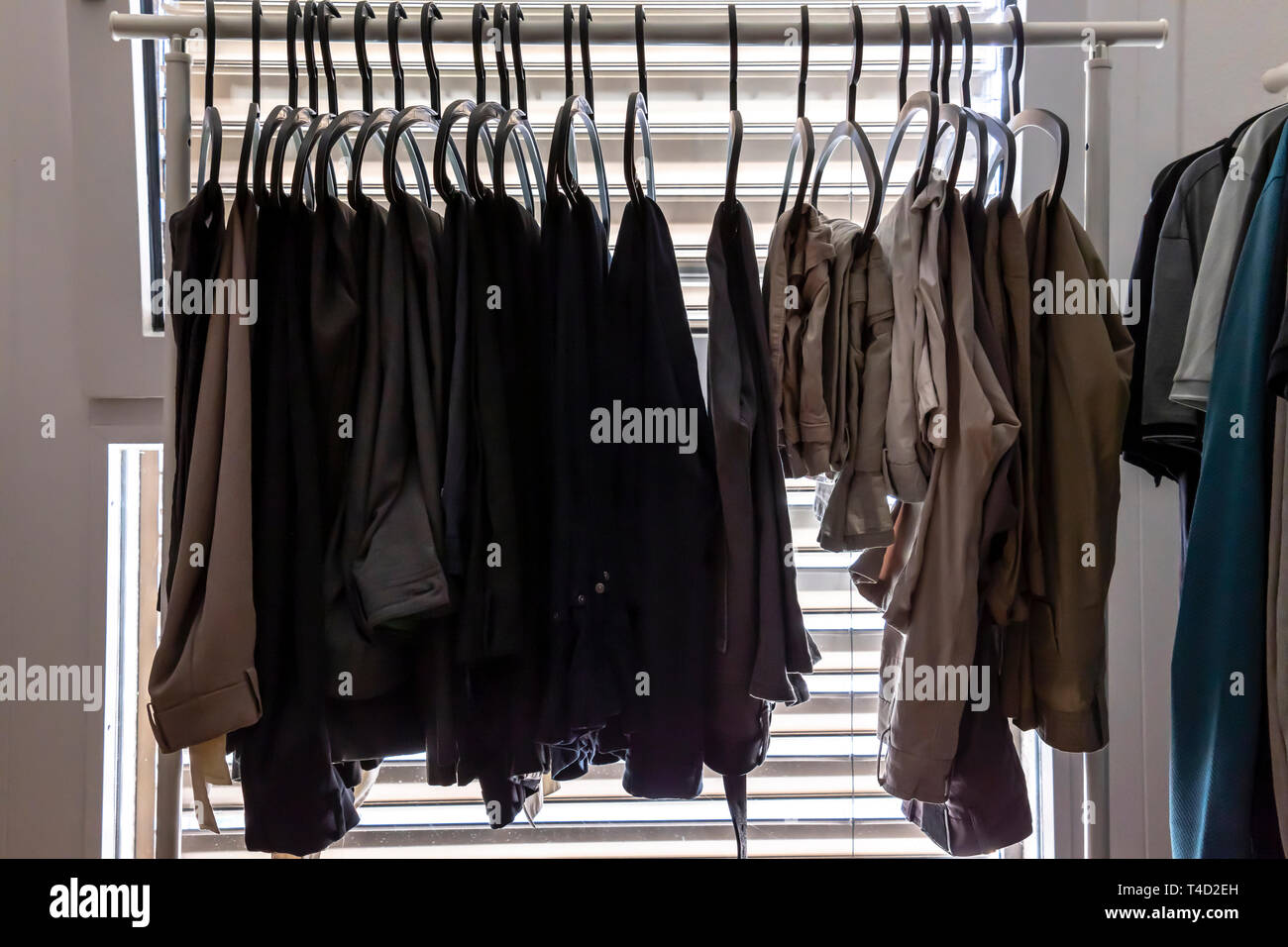 Clothes Hanger on Rack Against a Window with Blinds in Switzerland ...