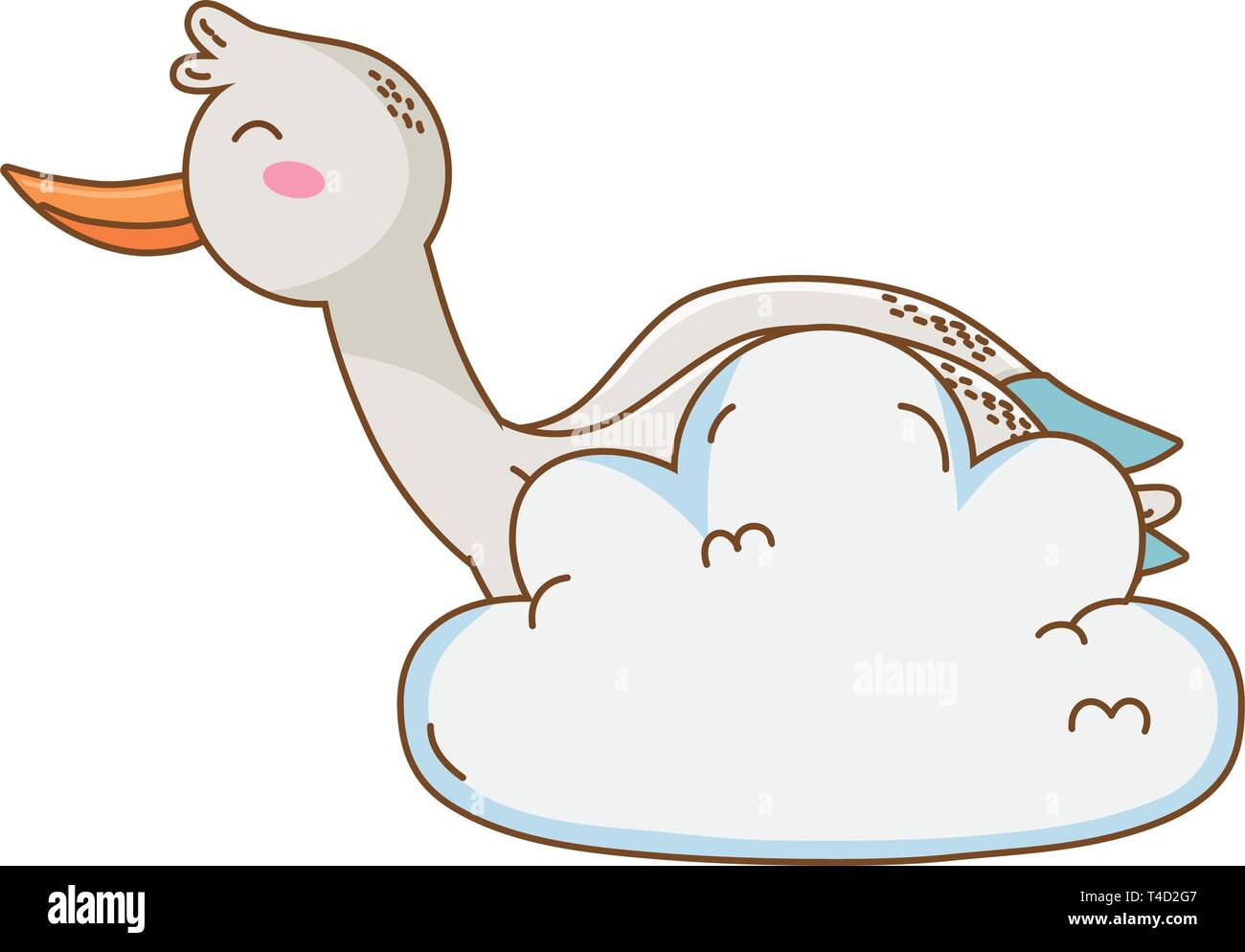 stork bird cartoon vector illustration graphic design Stock Vector ...