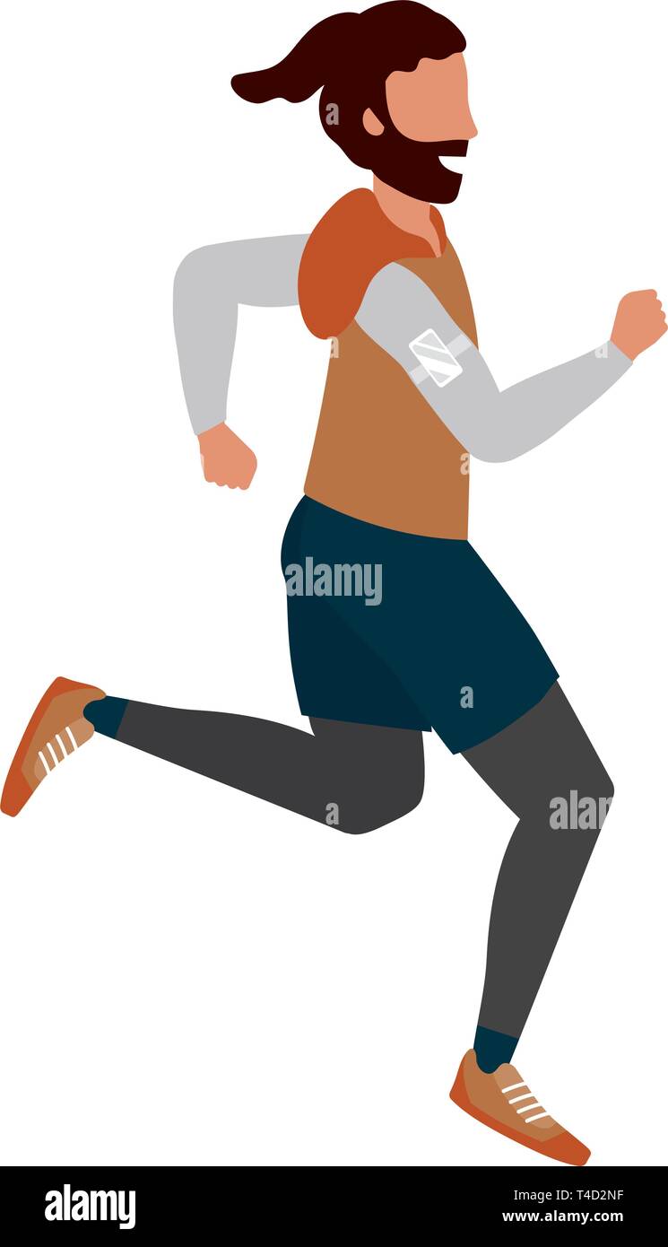 fitness sport train man running cartoon vector illustration graphic ...