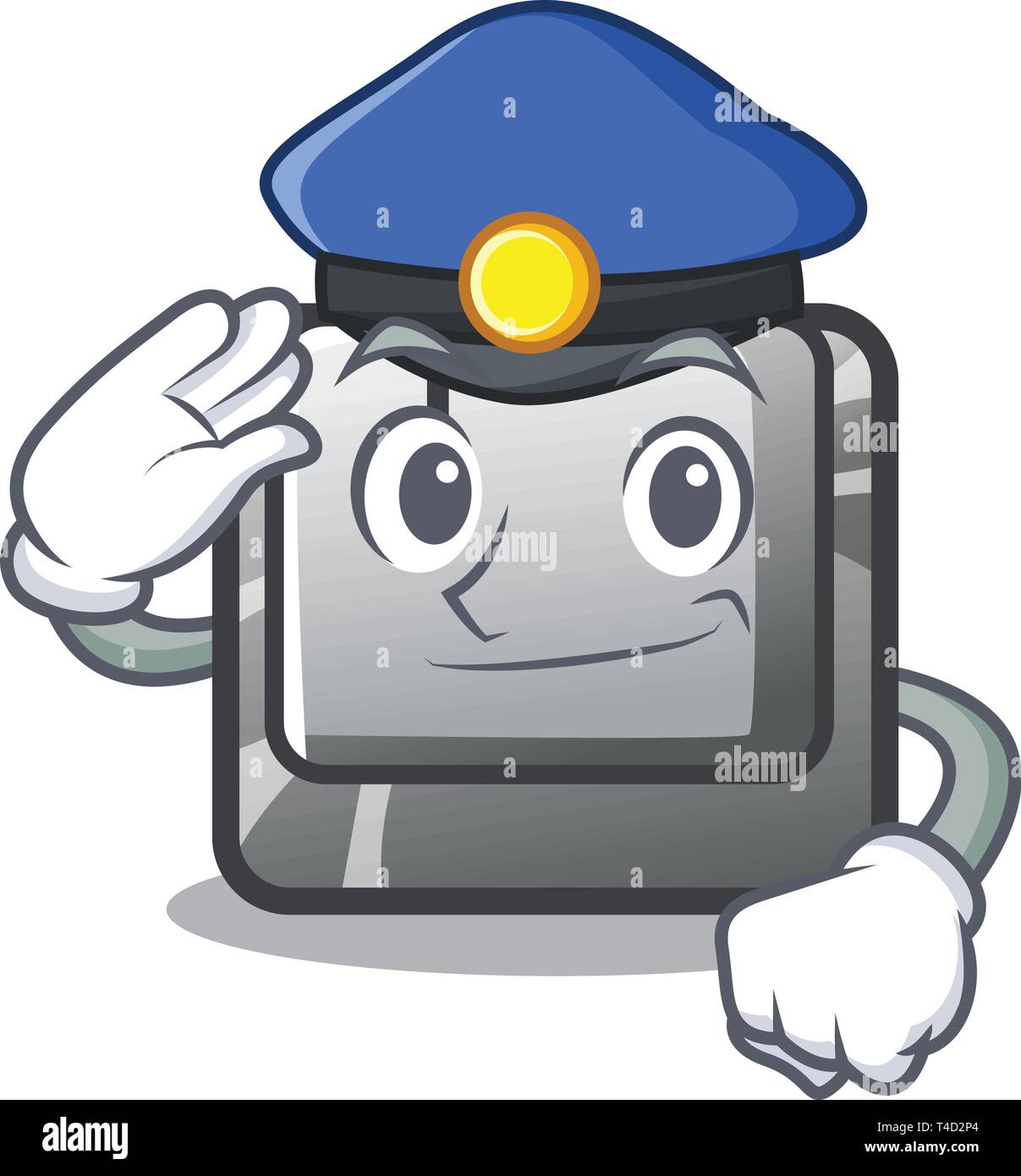 Police button I on a keyboard mascot Stock Vector Image & Art - Alamy