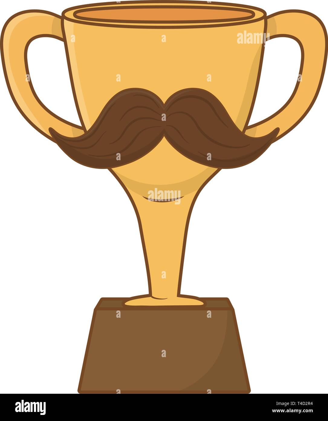 trophy with moustache icon cartoon vector illustration graphic design ...