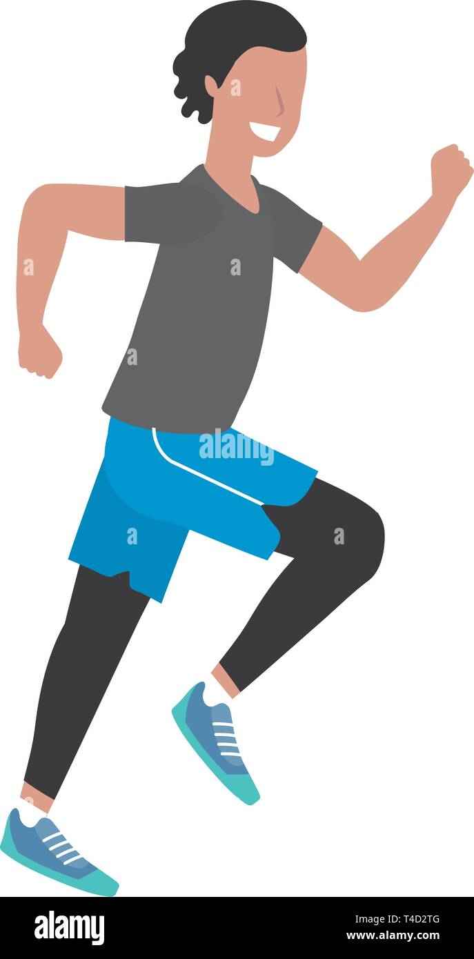 fitness sport train man running cartoon vector illustration graphic ...