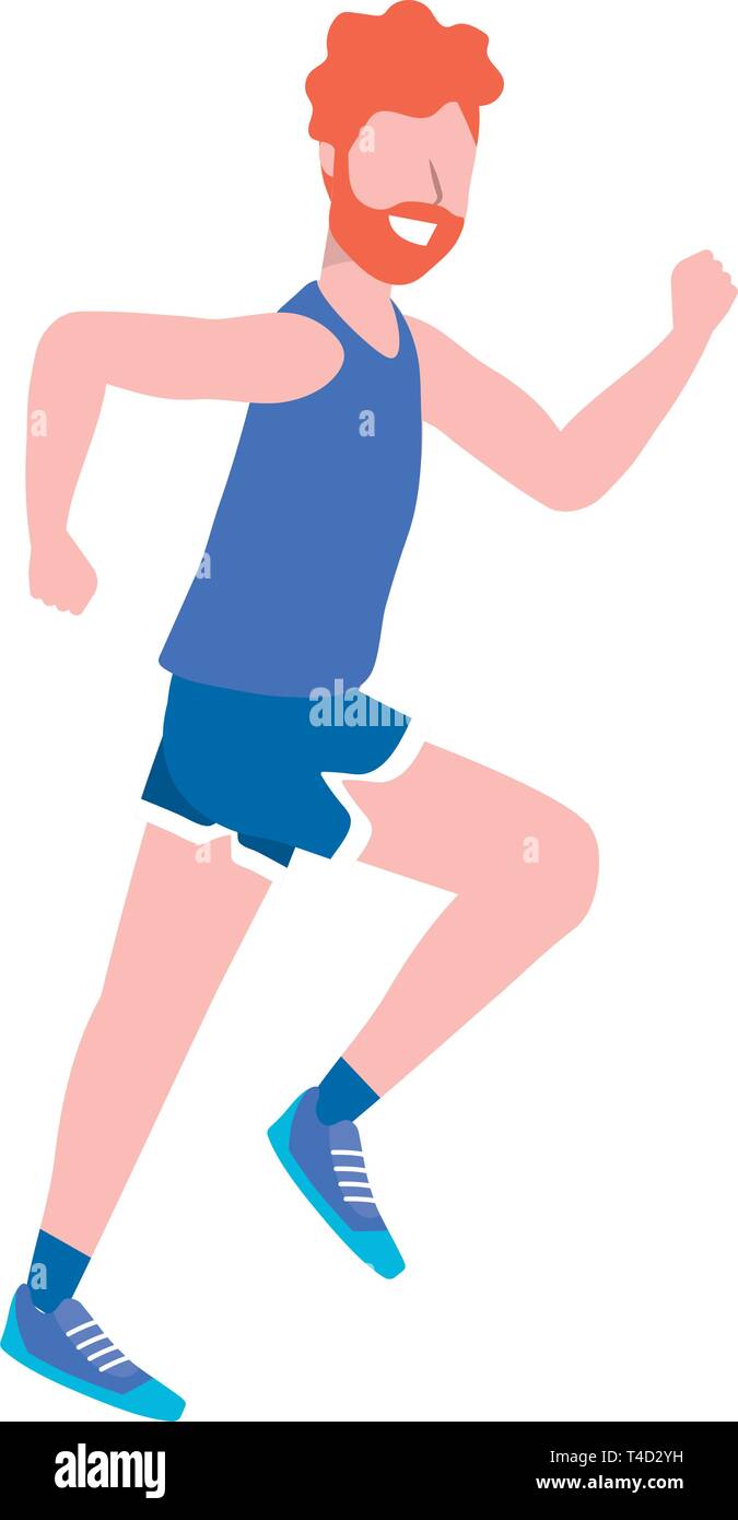 fitness sport train man running cartoon vector illustration graphic ...