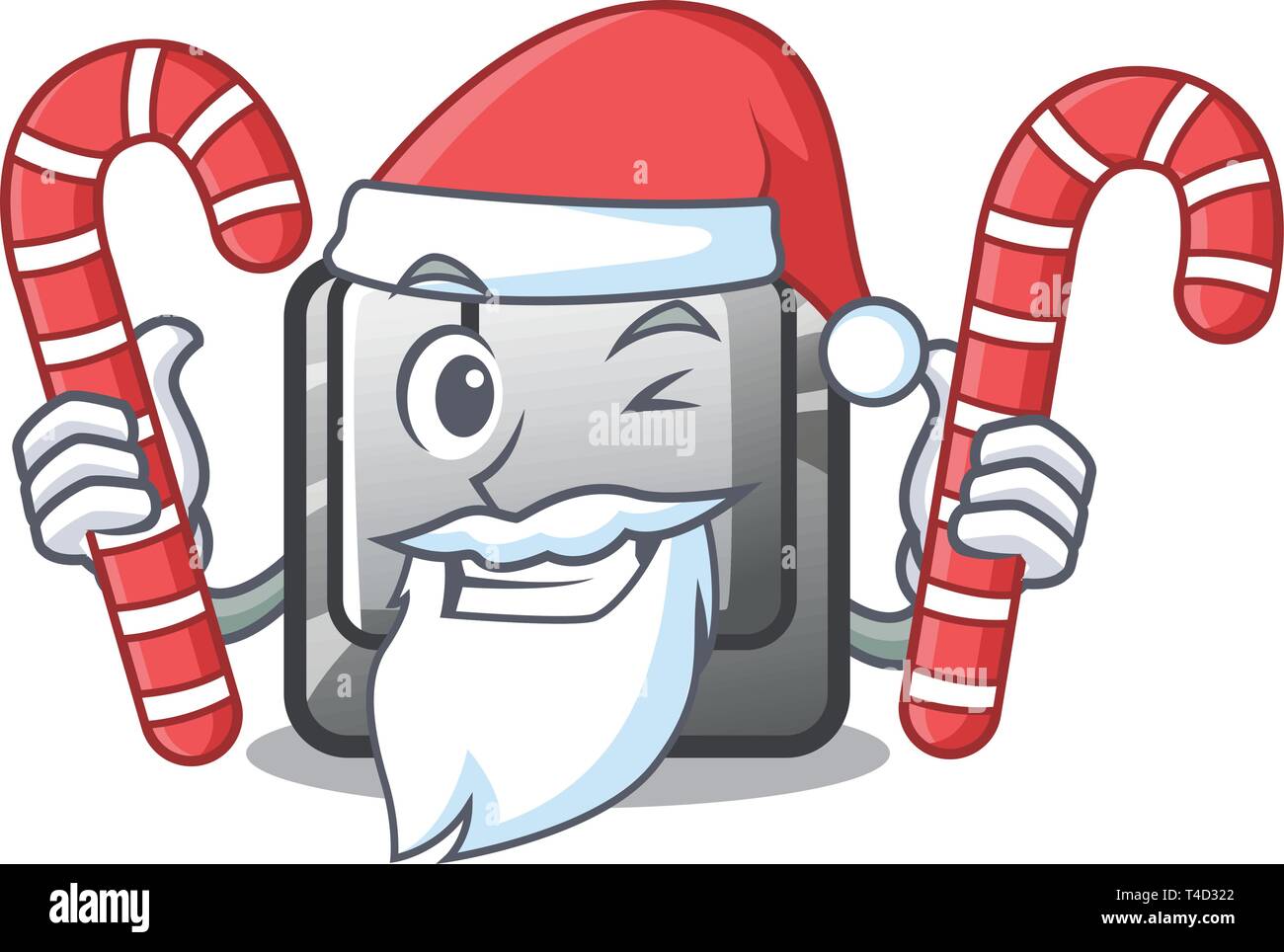 Santa with candy button I isolated in the cartoon Stock Vector Image ...