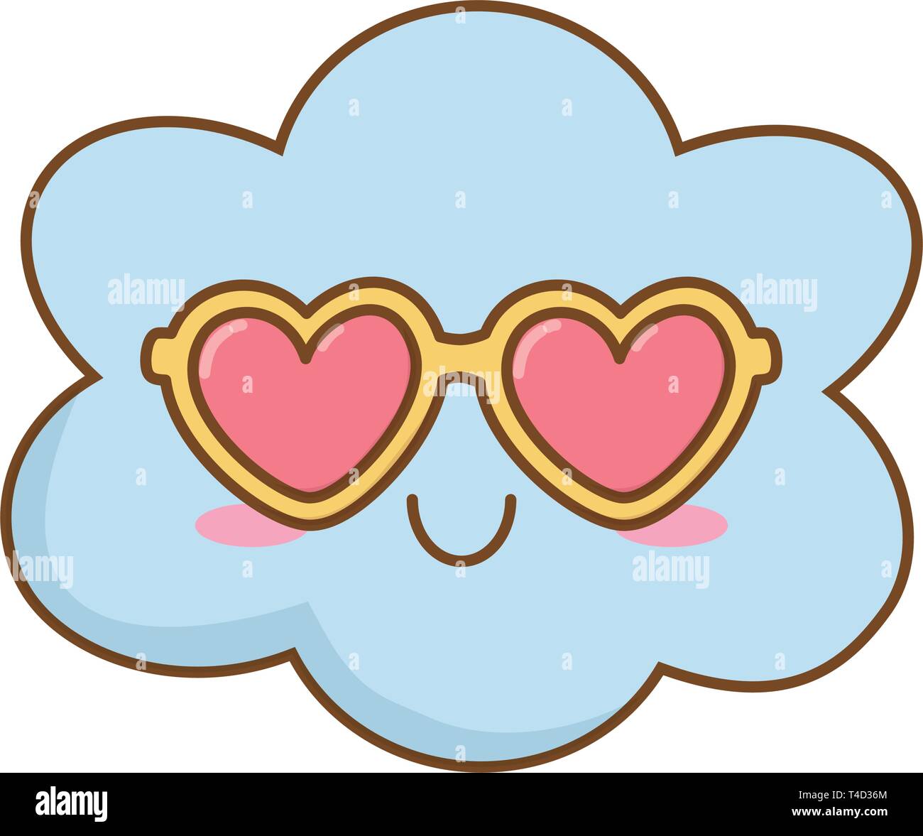 cloud with heart sunglasses icon cartoon vector illustration graphic ...