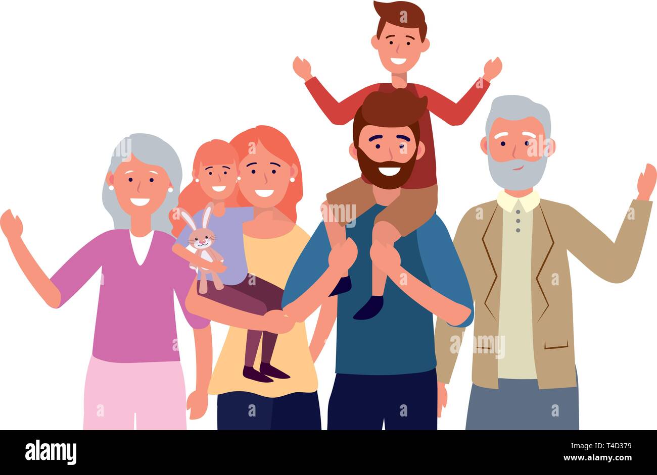family avatar cartoon character portrait vector illustration graphic ...