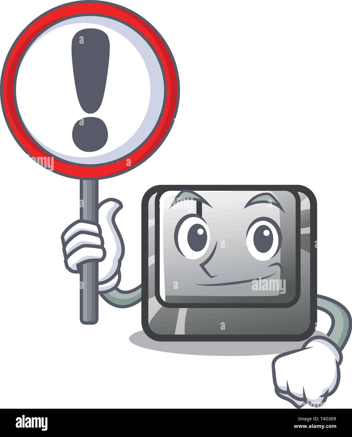 With sign button J installed on cartoon computer Stock Vector Image ...