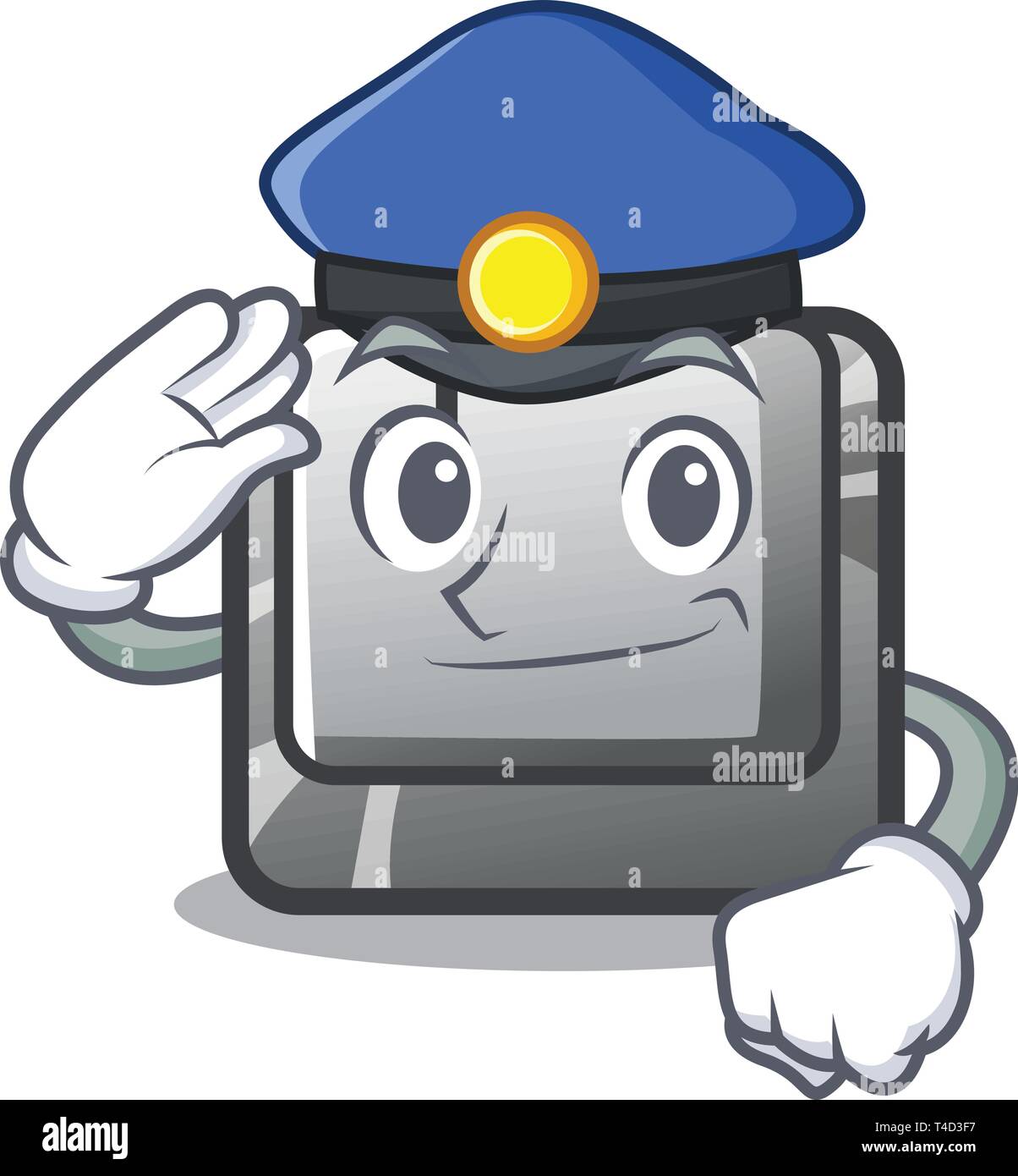Police button J installed on cartoon computer Stock Vector Image & Art ...