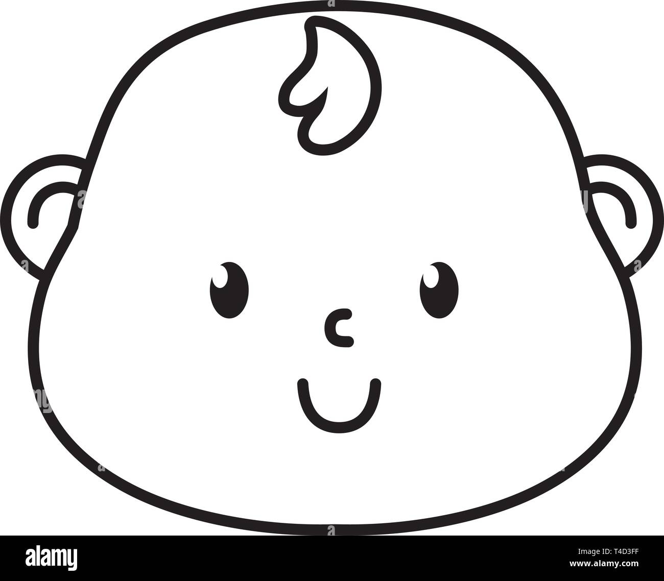 cute baby shower baby face cartoon vector illustration graphic design ...