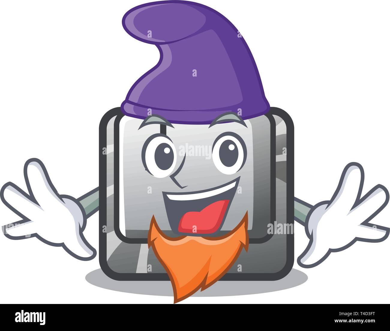 Elf button J installed on cartoon computer Stock Vector Image & Art - Alamy