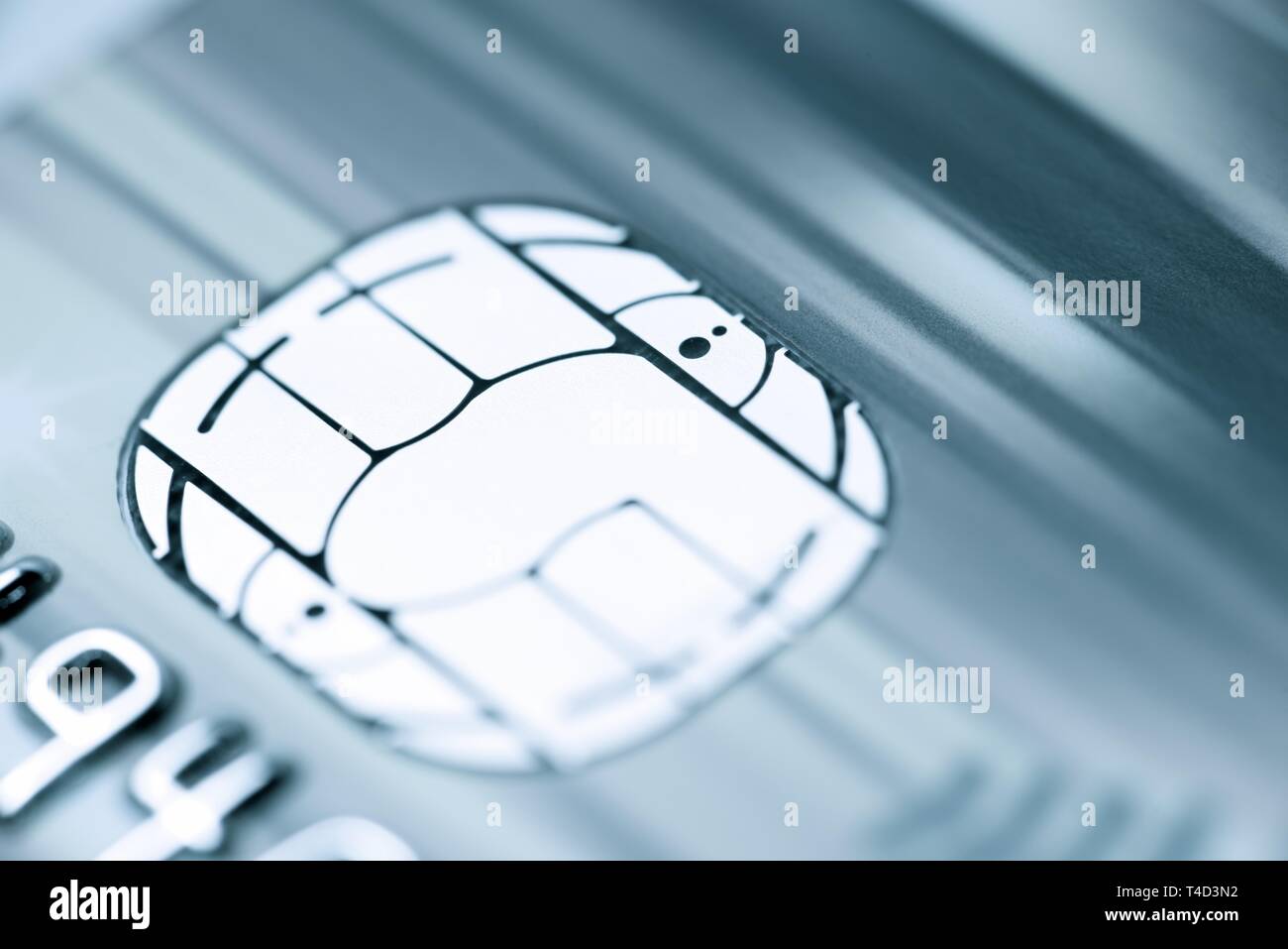 Electronic chip in a credit card view Stock Photo - Alamy