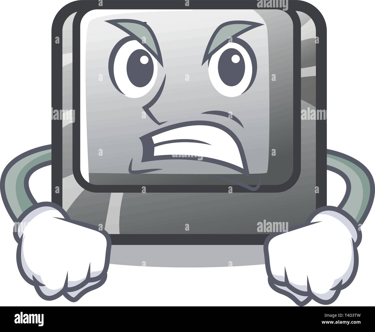 Angry button J on a computer character Stock Vector Image & Art - Alamy
