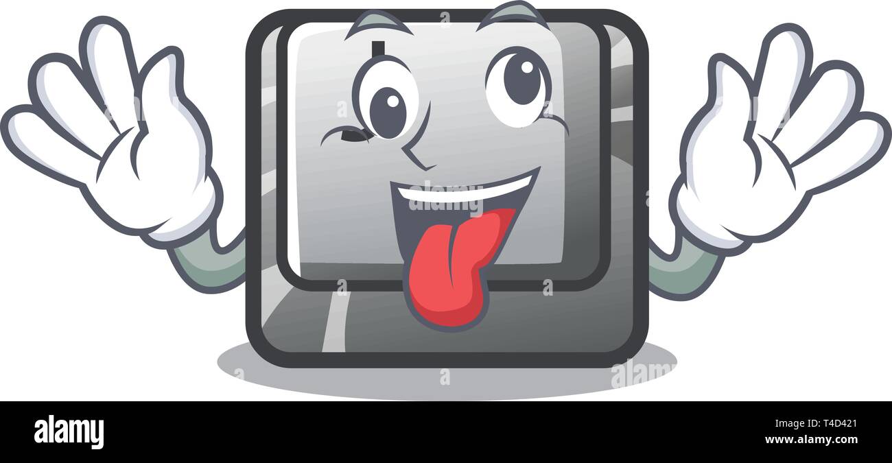 Crazy button J in the mascot shape Stock Vector Image & Art - Alamy