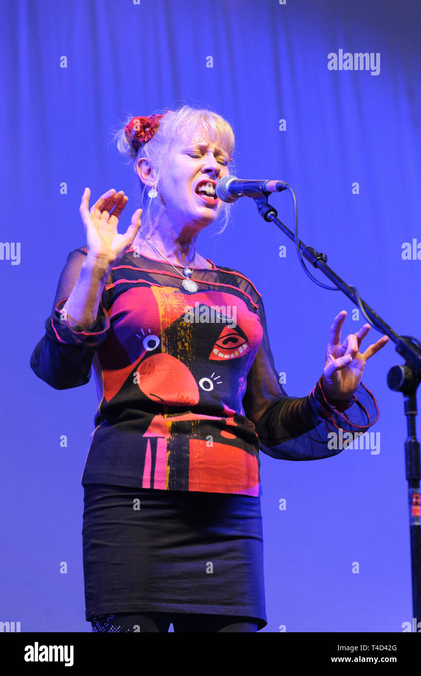 English singer-songwriter and actress, Hazel O'Connor performing at the ...