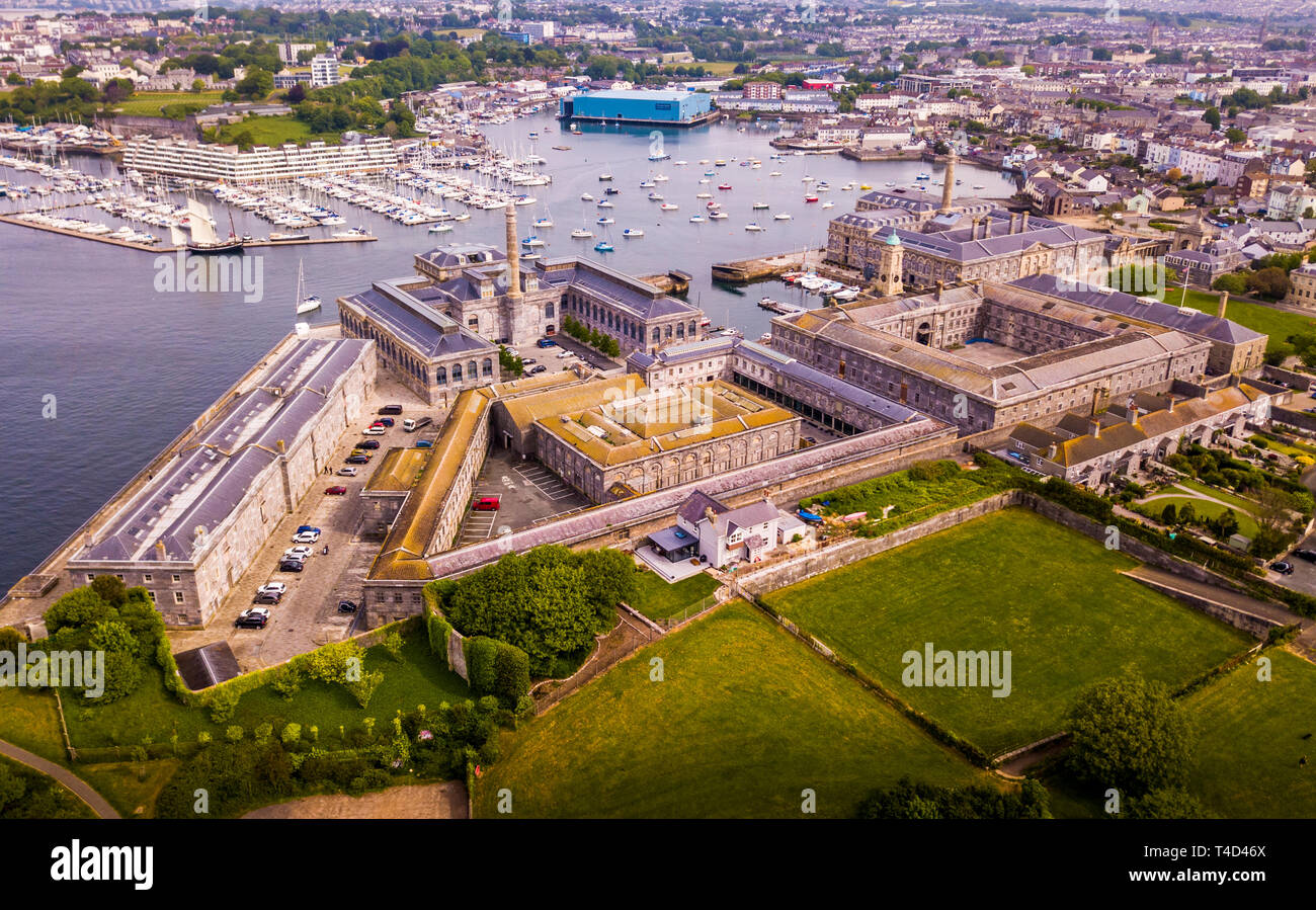 Ariel View of Royal William Yards in Plymouth, Devon, England Stock ...