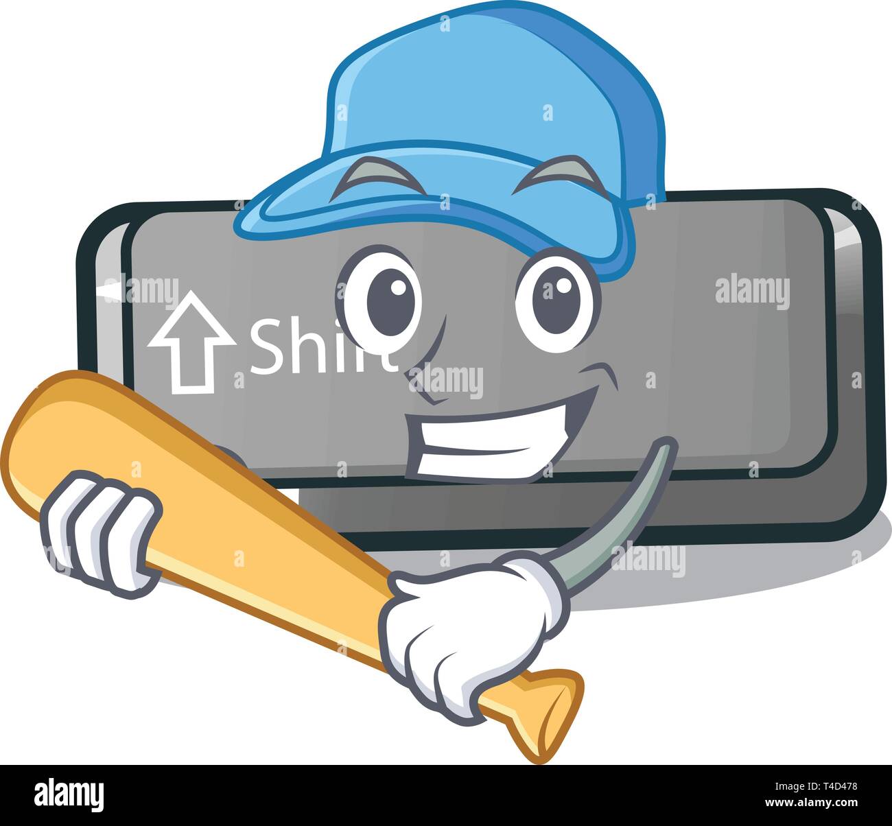 Playing baseball button shift isolated with the character Stock Vector ...