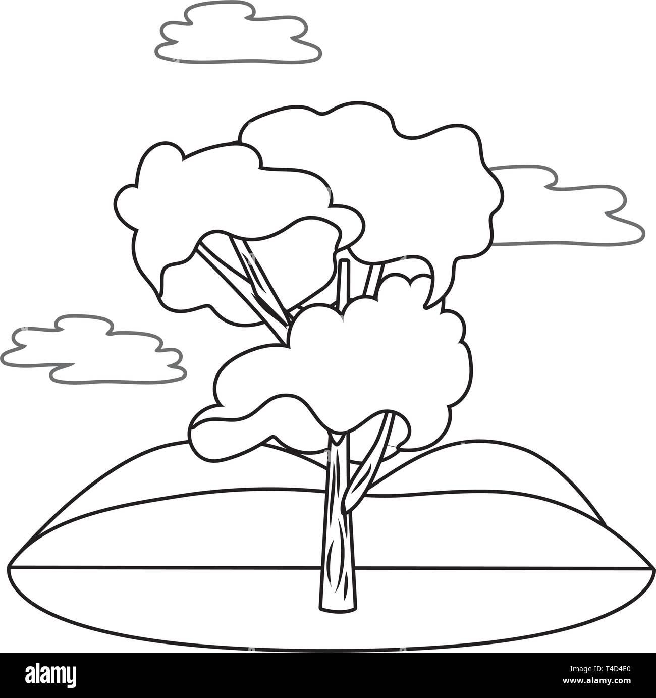 outdoor nature tree cartoon vector illustration graphic design vector ...